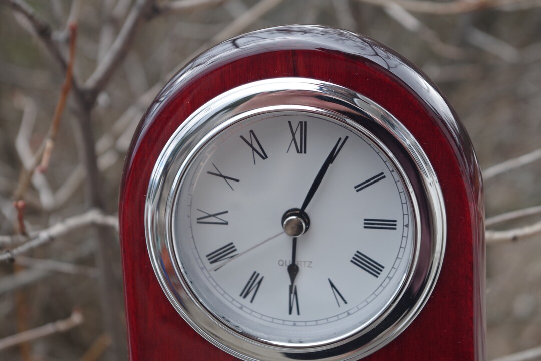 Cherry Wood Night Stand Quartz Table Clock - Etsy
