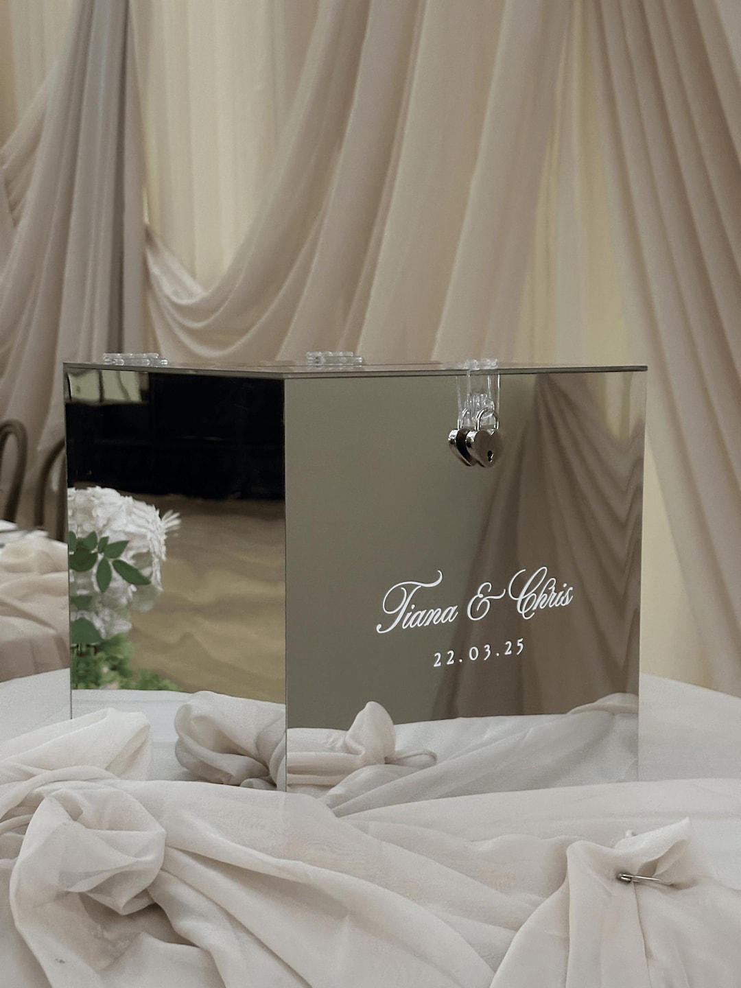 Acrylic Mirror Wishing Well Box Personalised Decal Wedding - Etsy Australia