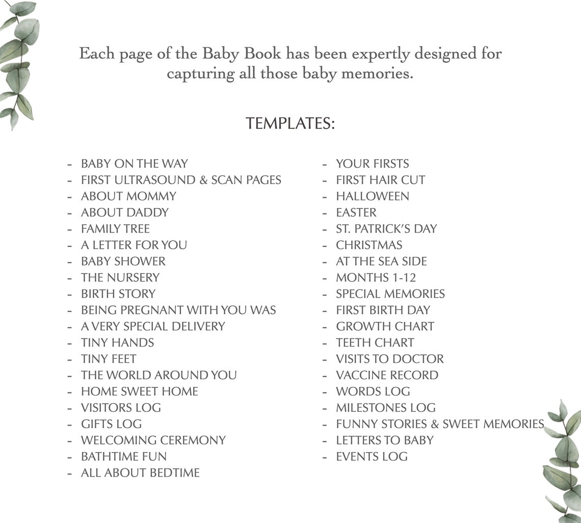 My Baby Book Printable Baby Book Pages Baby Memory Book Baby Book First ...