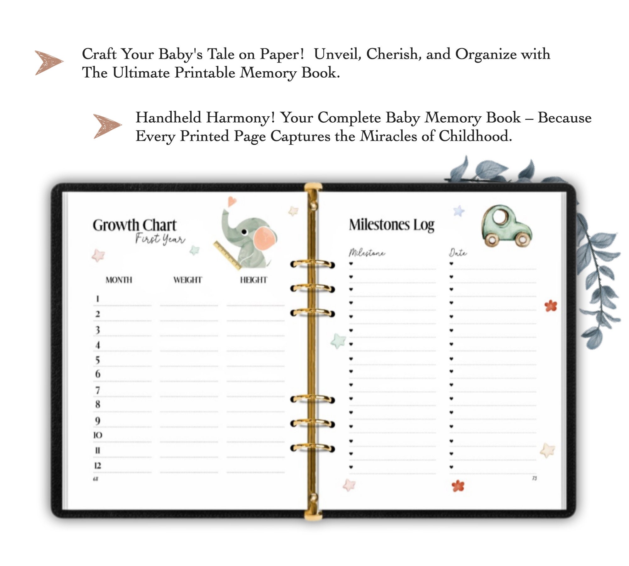 Printable Baby Journal Printable Baby Book Pages Baby Memory Book Baby ...