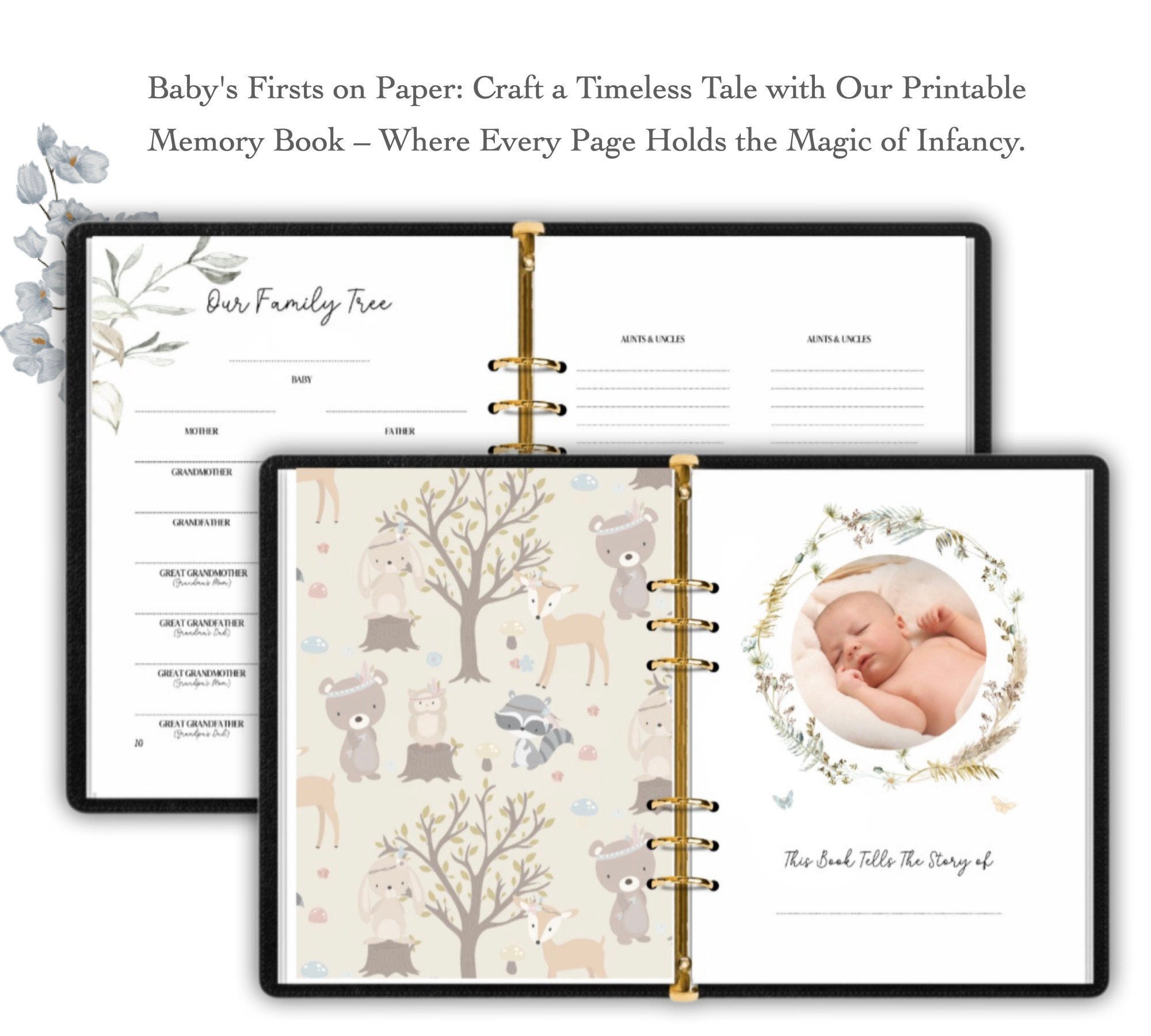 Printable Baby Journal Printable Baby Book Pages Baby Memory Book Baby ...