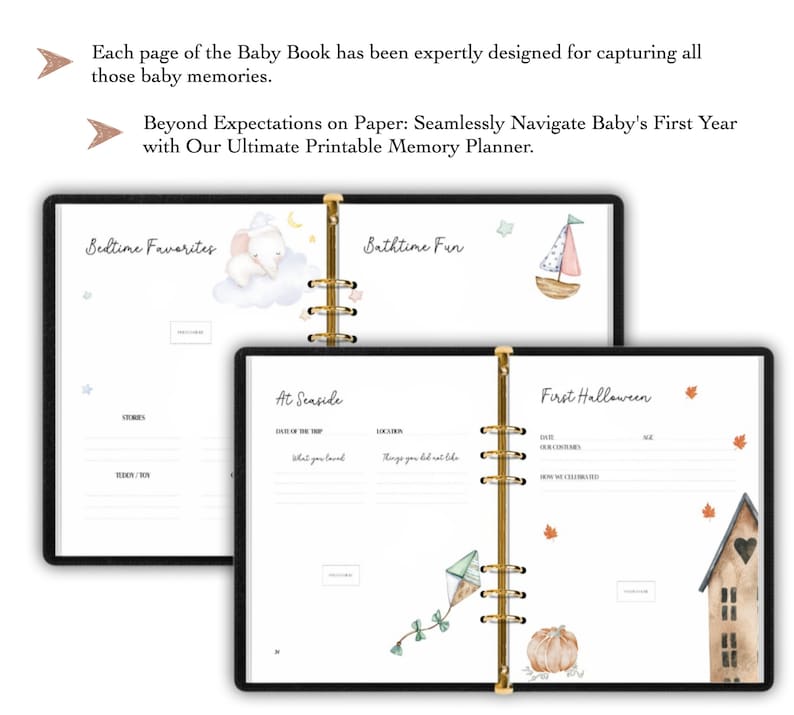 Printable Baby Journal Printable Baby Book Pages Baby Memory Book Baby ...