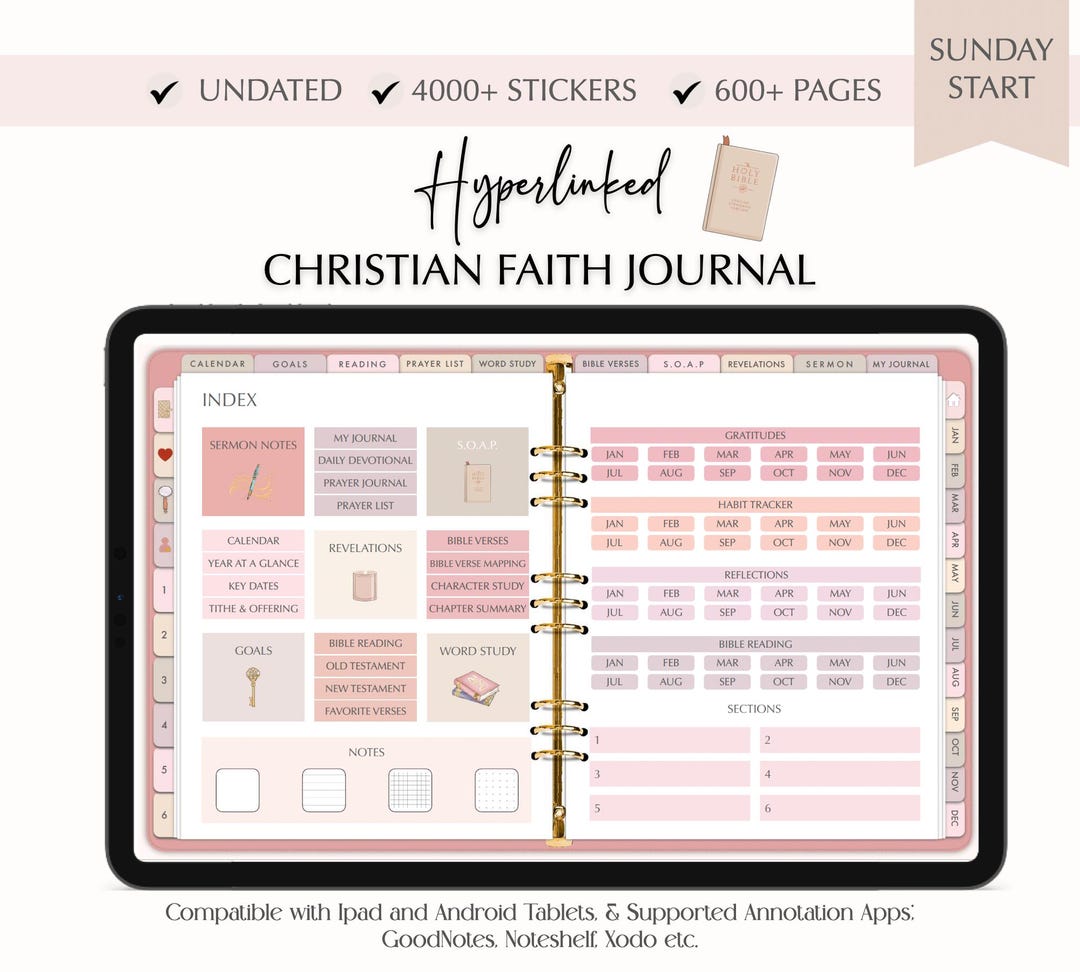 Christian Planner, Daily Digital Planner, Prayer Journal Digital Bible ...