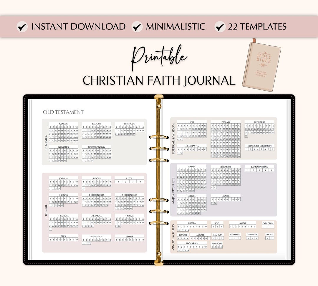 Printable Christian Faith Journal: Bible Study Planner (digital ...