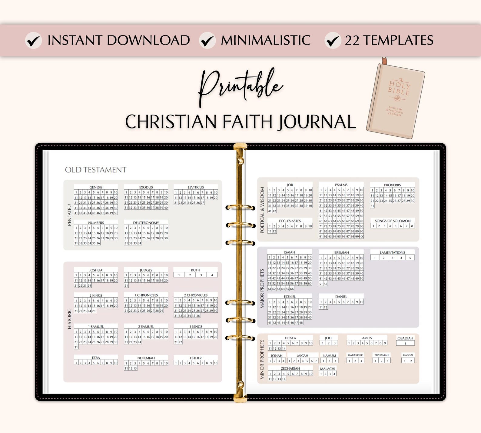 Printable Christian Faith Journal: Bible Study Planner (digital ...