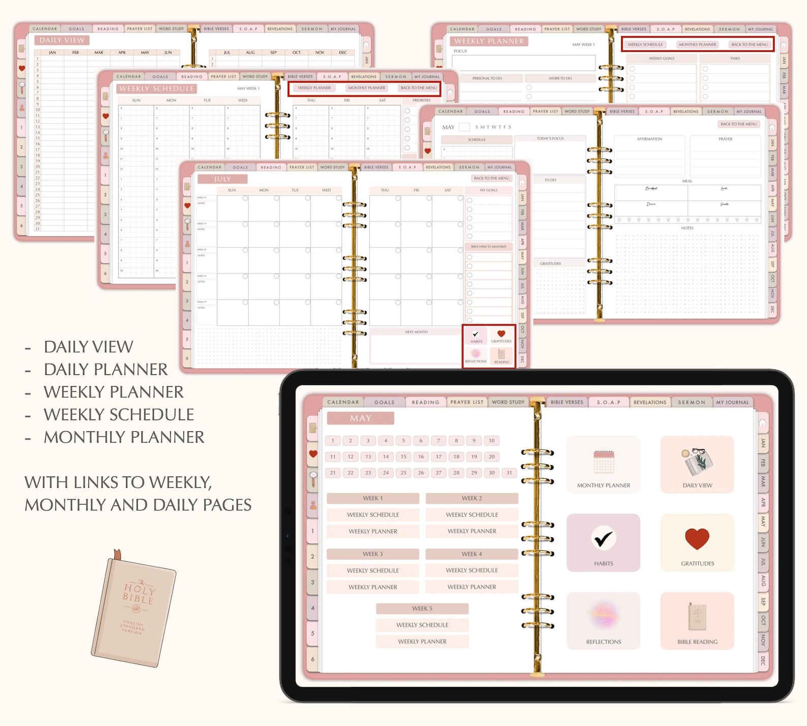 Christian Planner, Daily Digital Planner, Prayer Journal Digital Bible ...