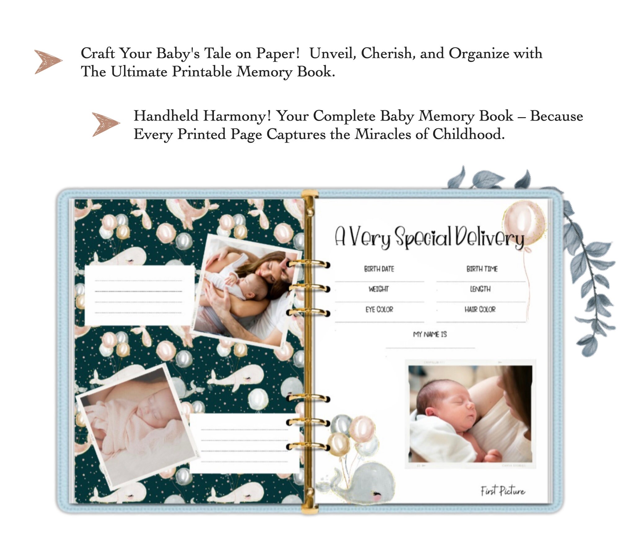 My Baby Book Printable Baby Book Pages Baby Memory Book Baby Book First ...