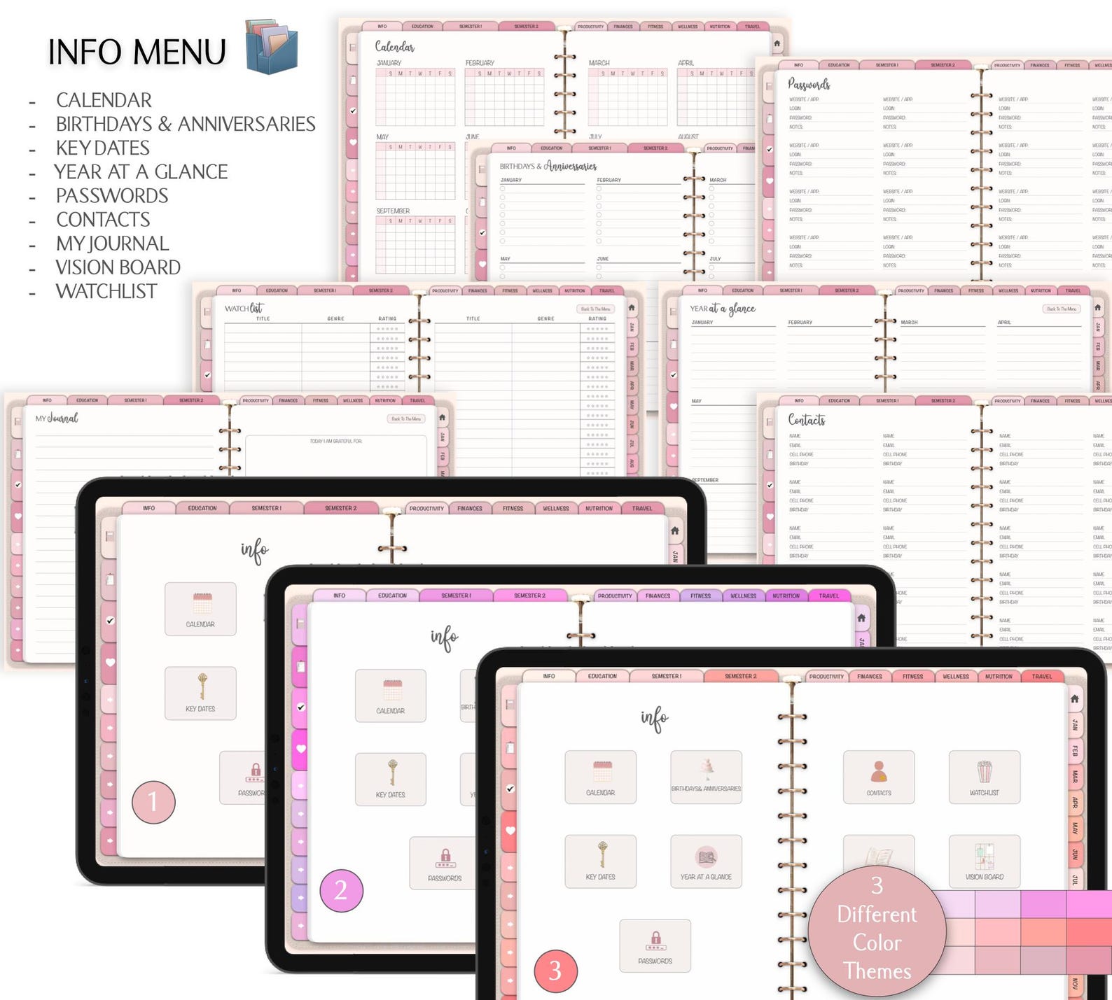 Digital Student Planner: Hyperlinked Academic Template (goodnotes) - Etsy