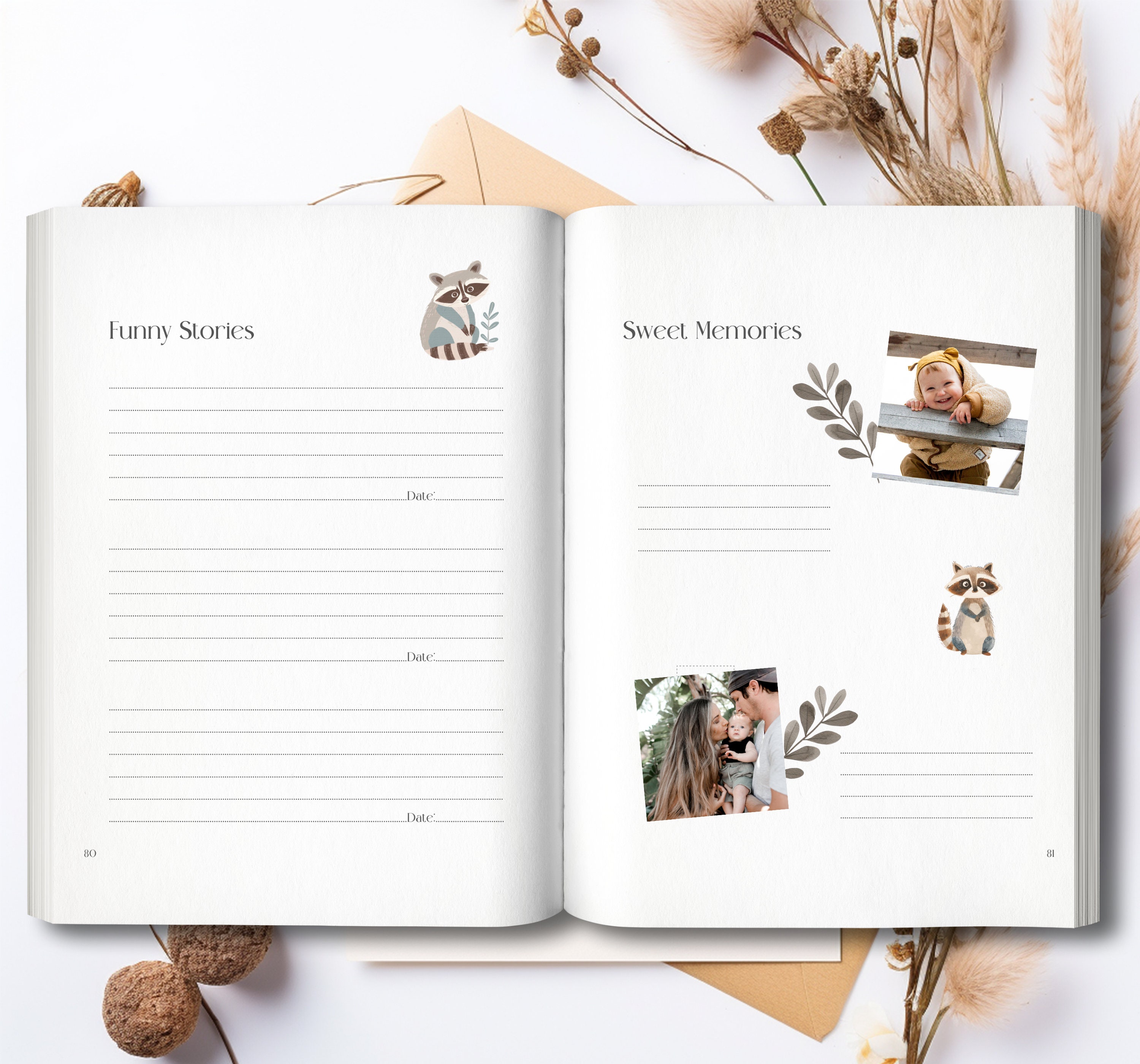 Customizable Baby Memory Book: Woodland Animals (digital Download) - Etsy