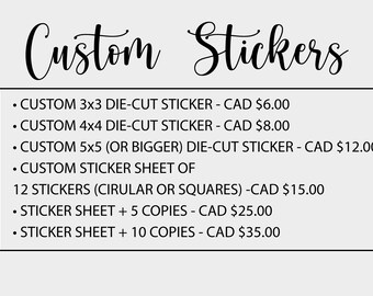 Custom 4x4 Stickers - Etsy