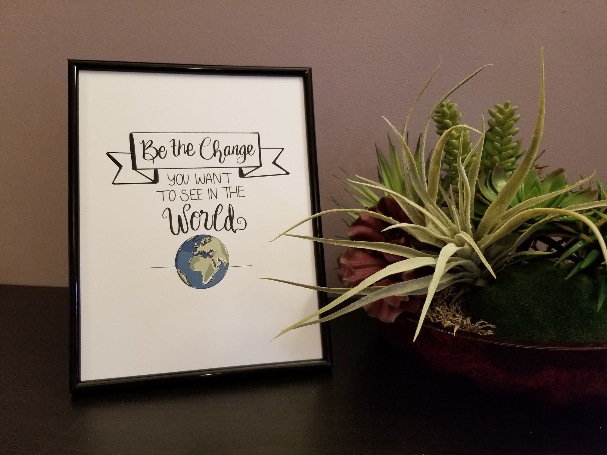 Be the Change Line Drawing Lettering Line Art Wall Art - Etsy Canada