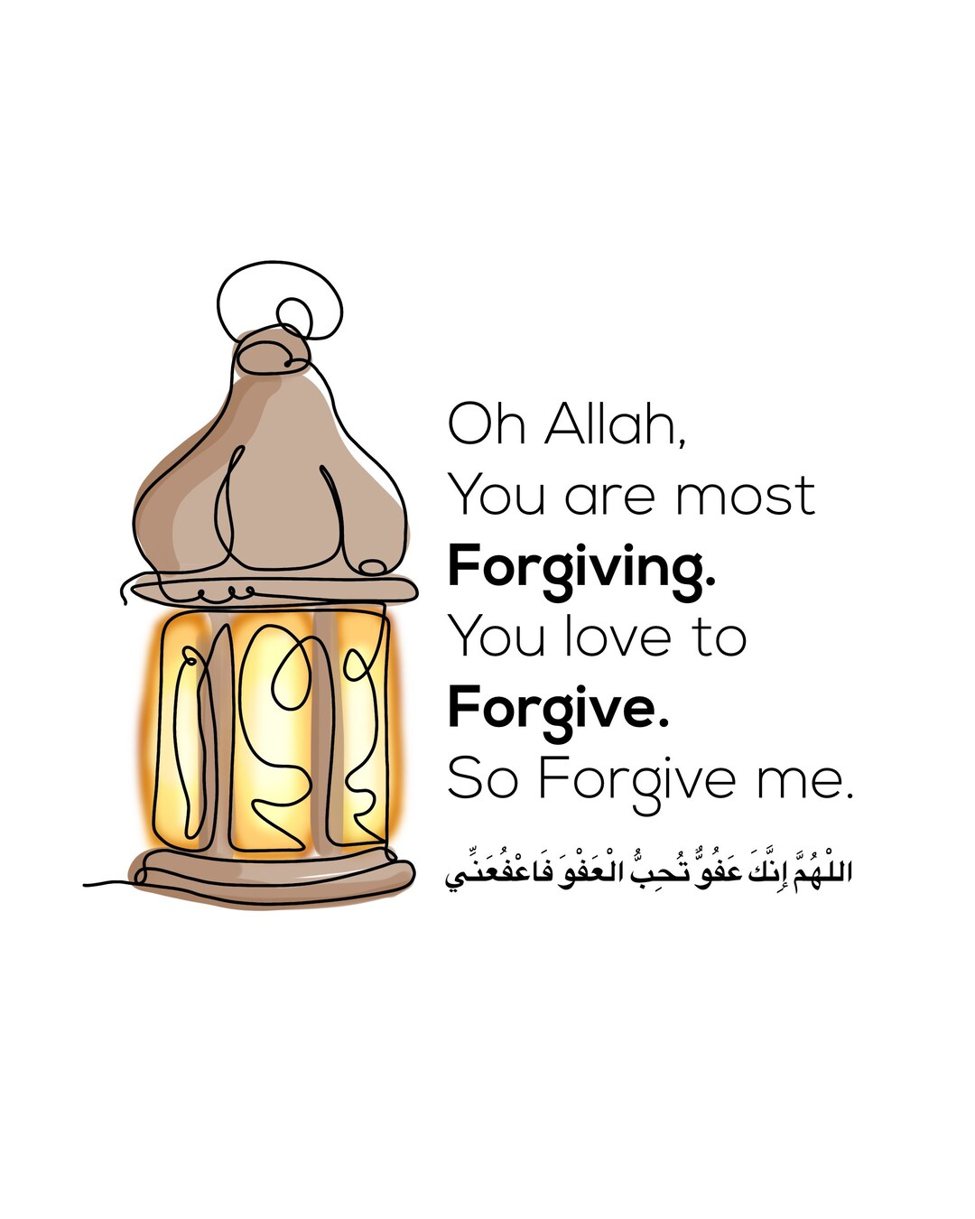 Pardon Duaa Print 5x7 pouces brillant Dua Print Art - Etsy France