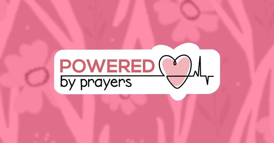 Powered by Prayers Sticker - Islamic Sticker - Muslamic Sticker - Heart ...