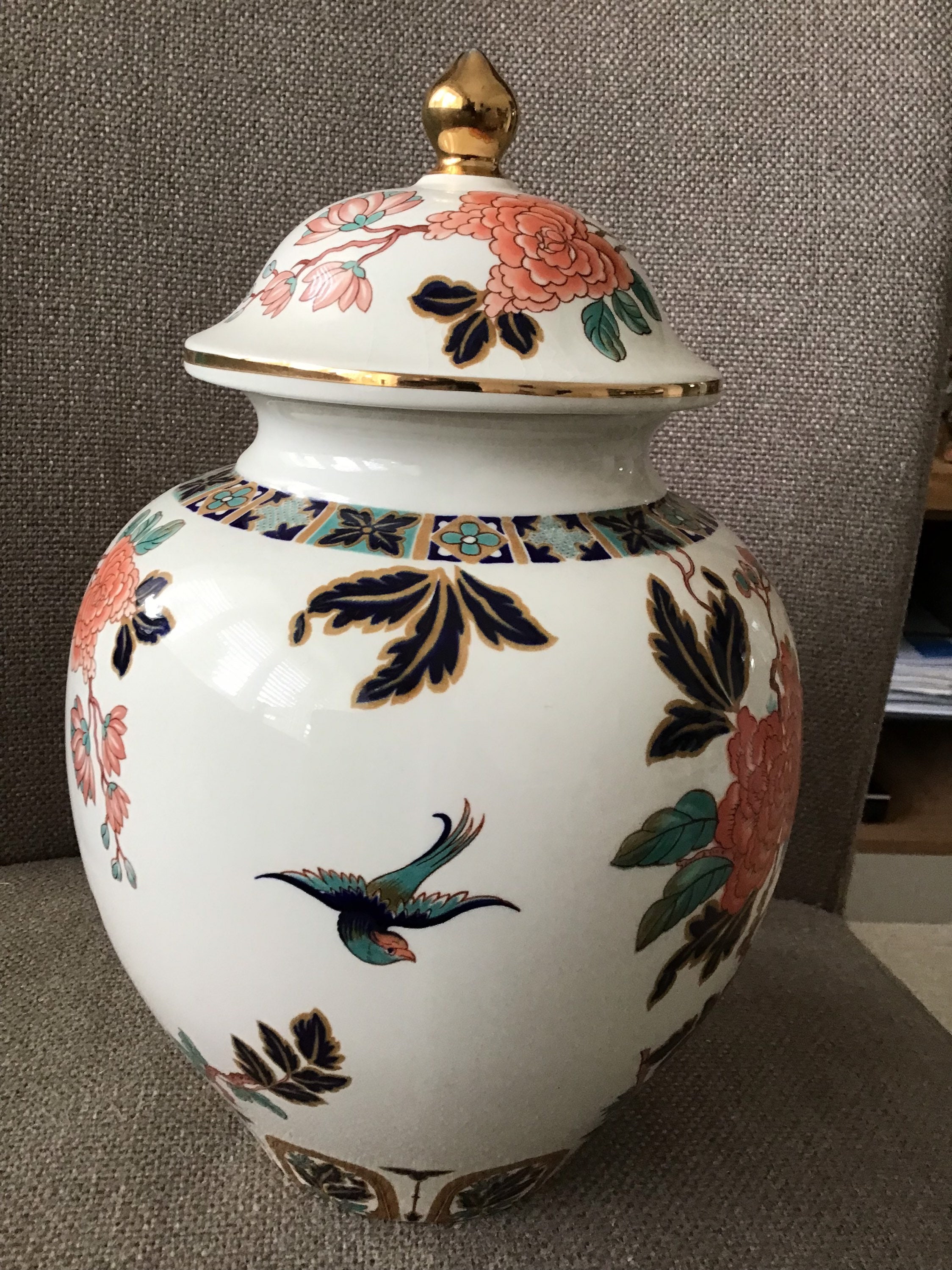 Vintage James Kent Old Foley Tall Ginger Jar in Eastern Glory (10.5 Ins ...