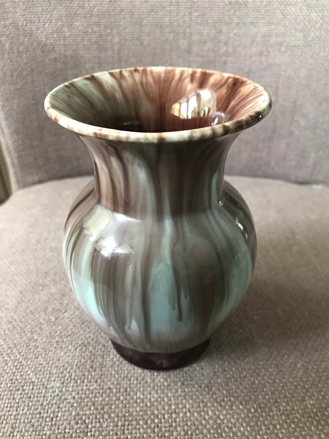 Vintage German Drip Glaze Vase (14 Cms H) - Etsy