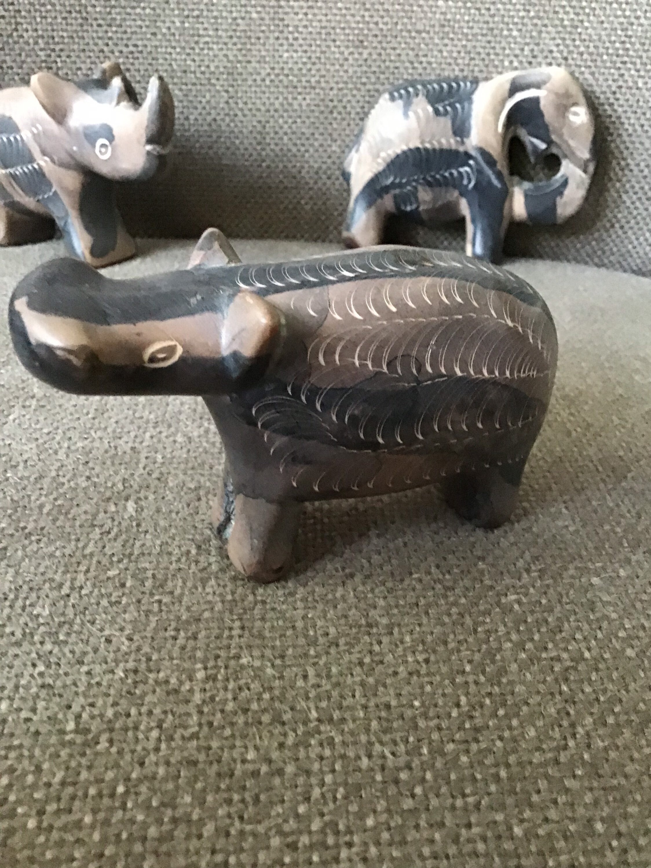 Trio of Hand Carved Soapstone Animals 6 Cms H - Etsy