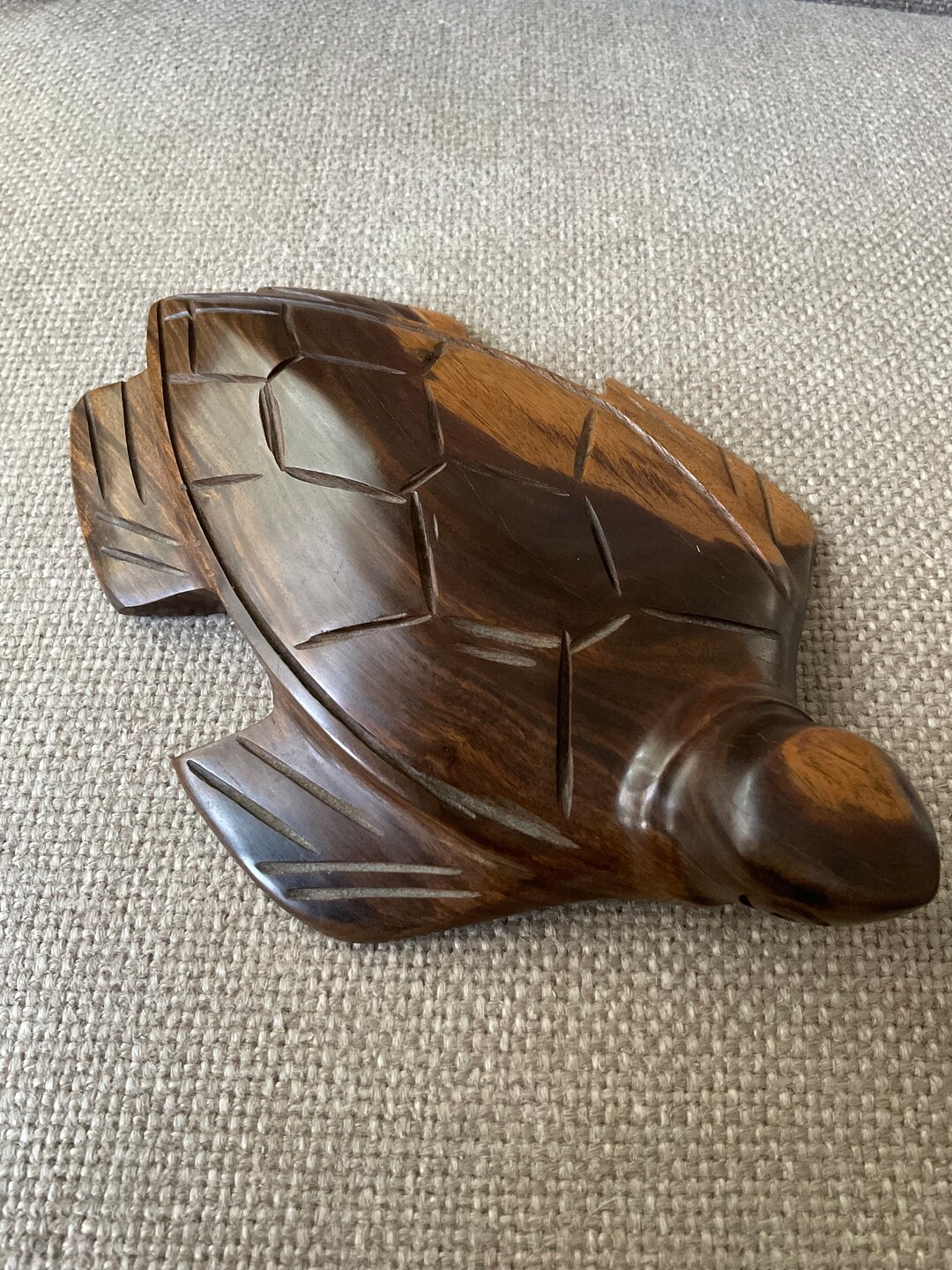 Vintage Hand Carved Wooden Turtle - Etsy