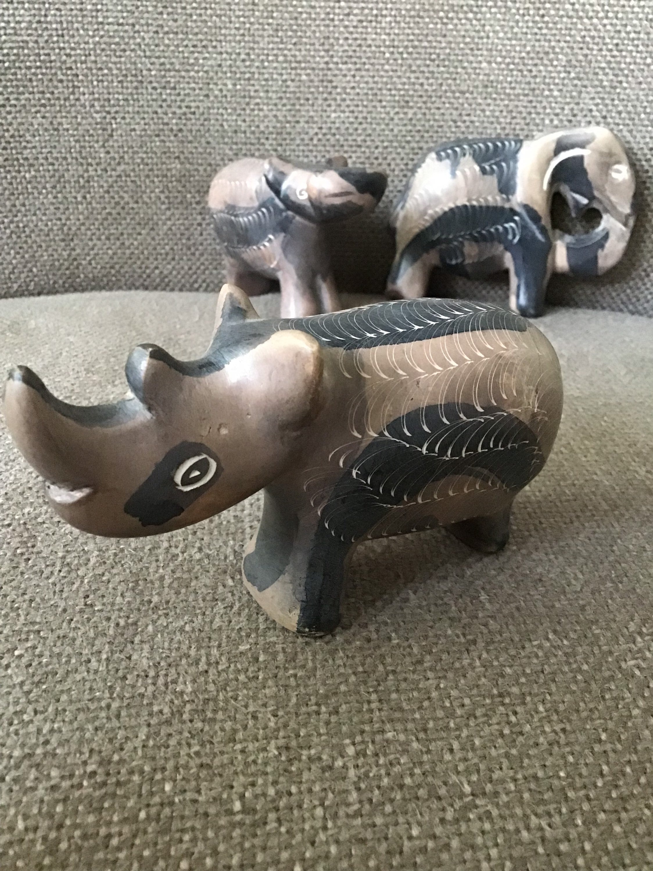 Trio of Hand Carved Soapstone Animals 6 Cms H - Etsy