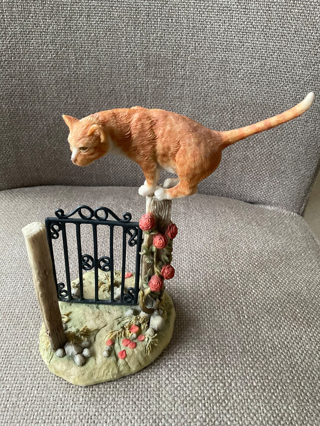 Vintage Resin Ginger Cat Figurine by Teviotdale Hand Made in Scotland ...
