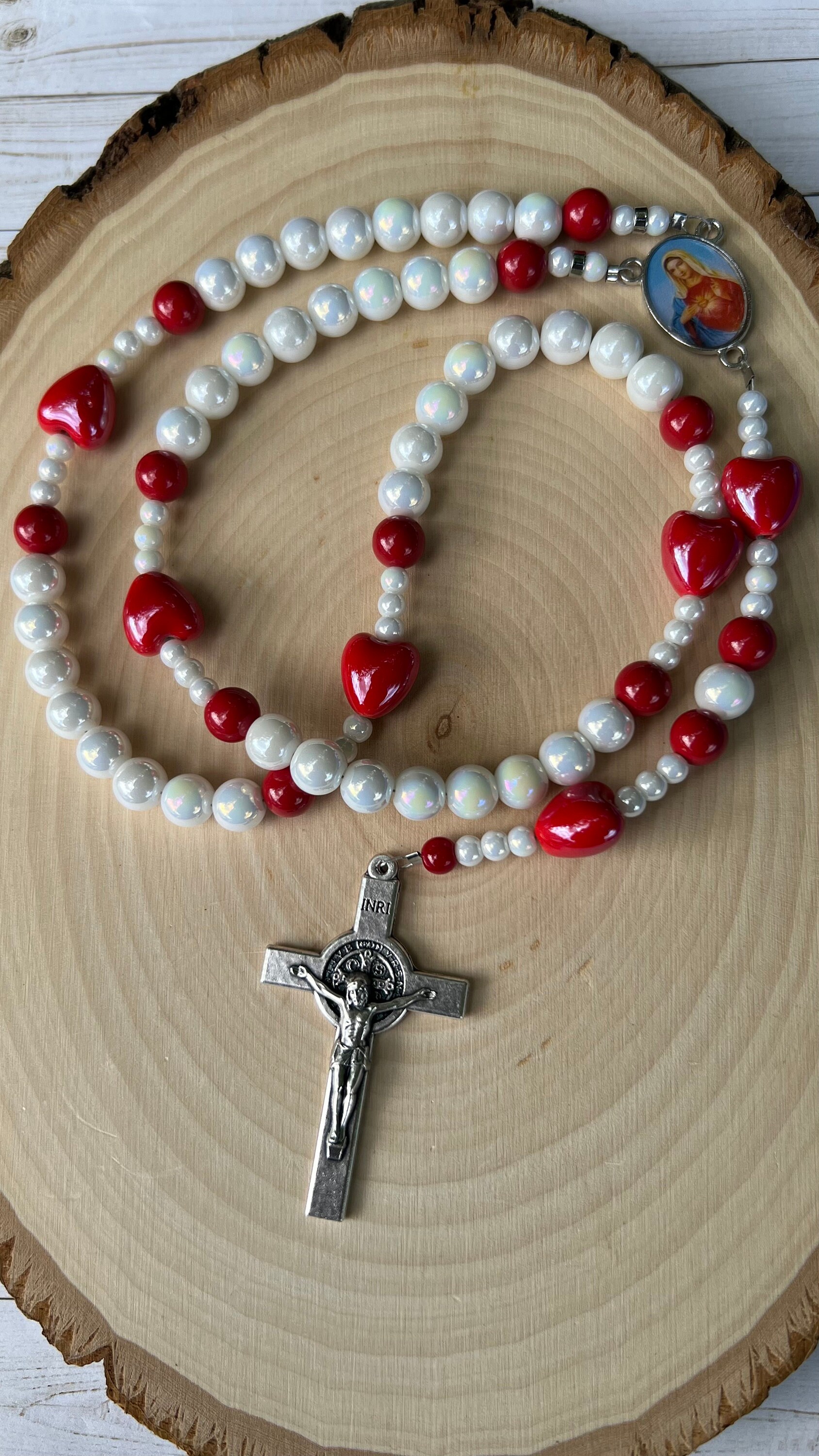Beautiful Rosary to Sacred Heart of Mary/rosaries/catholic Rosary Beads ...