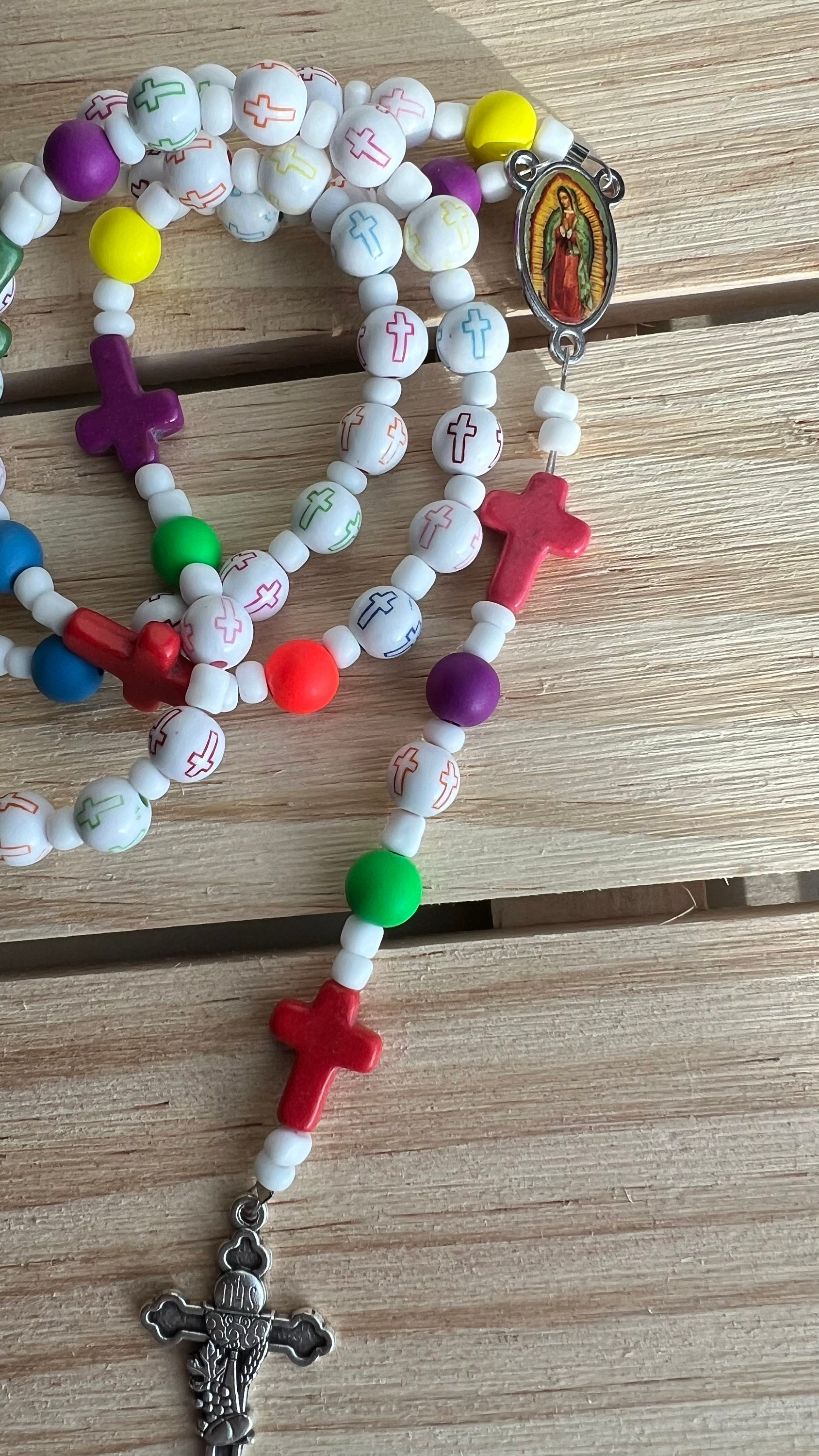 Our Lady of Guadalupe Beautiful Rosary/first Rosary Kids/rosary Beads ...