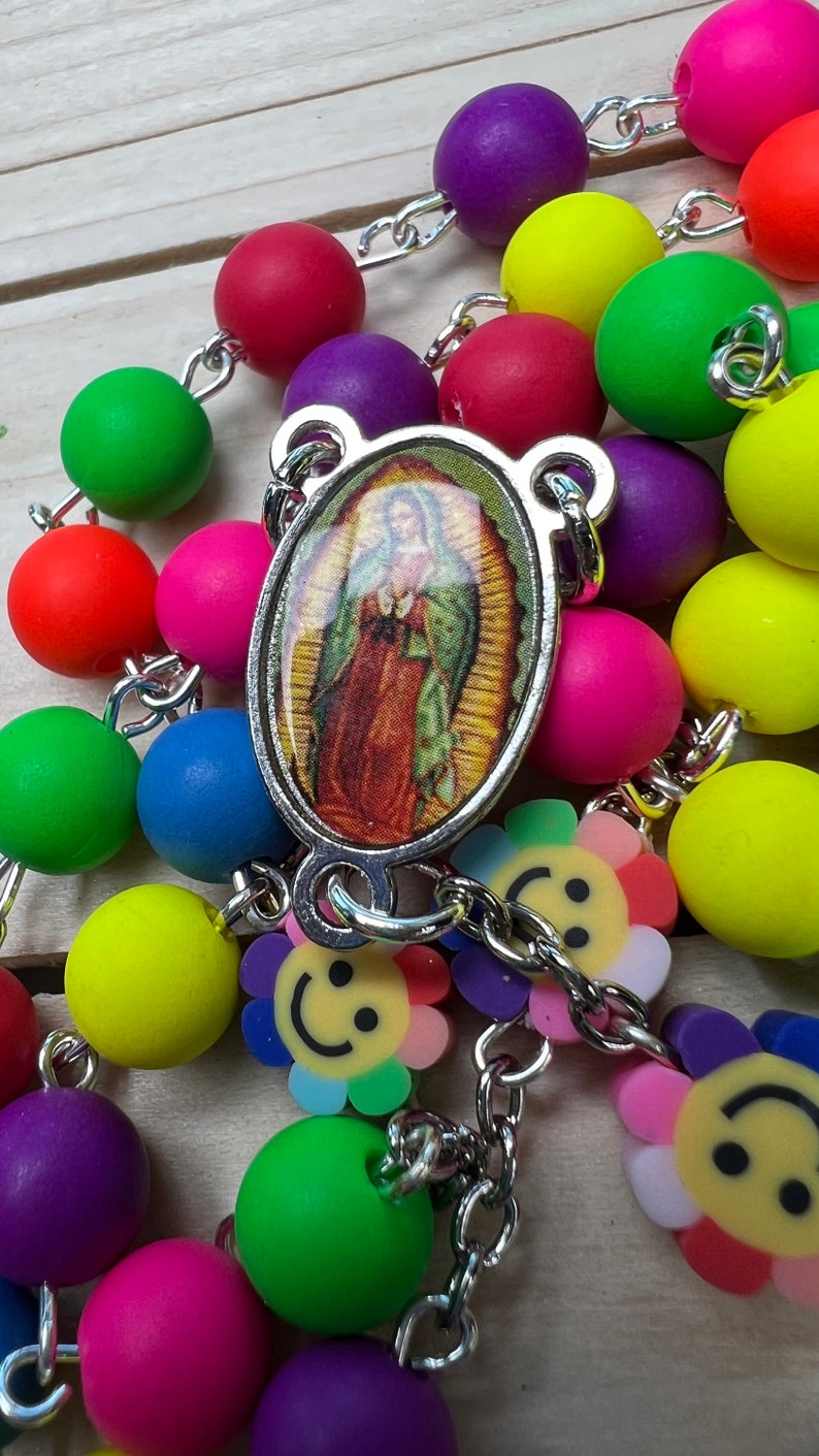 Our Lady of Guadalupe Rosary/colorful Rosary/ My First Rosary/handmade ...