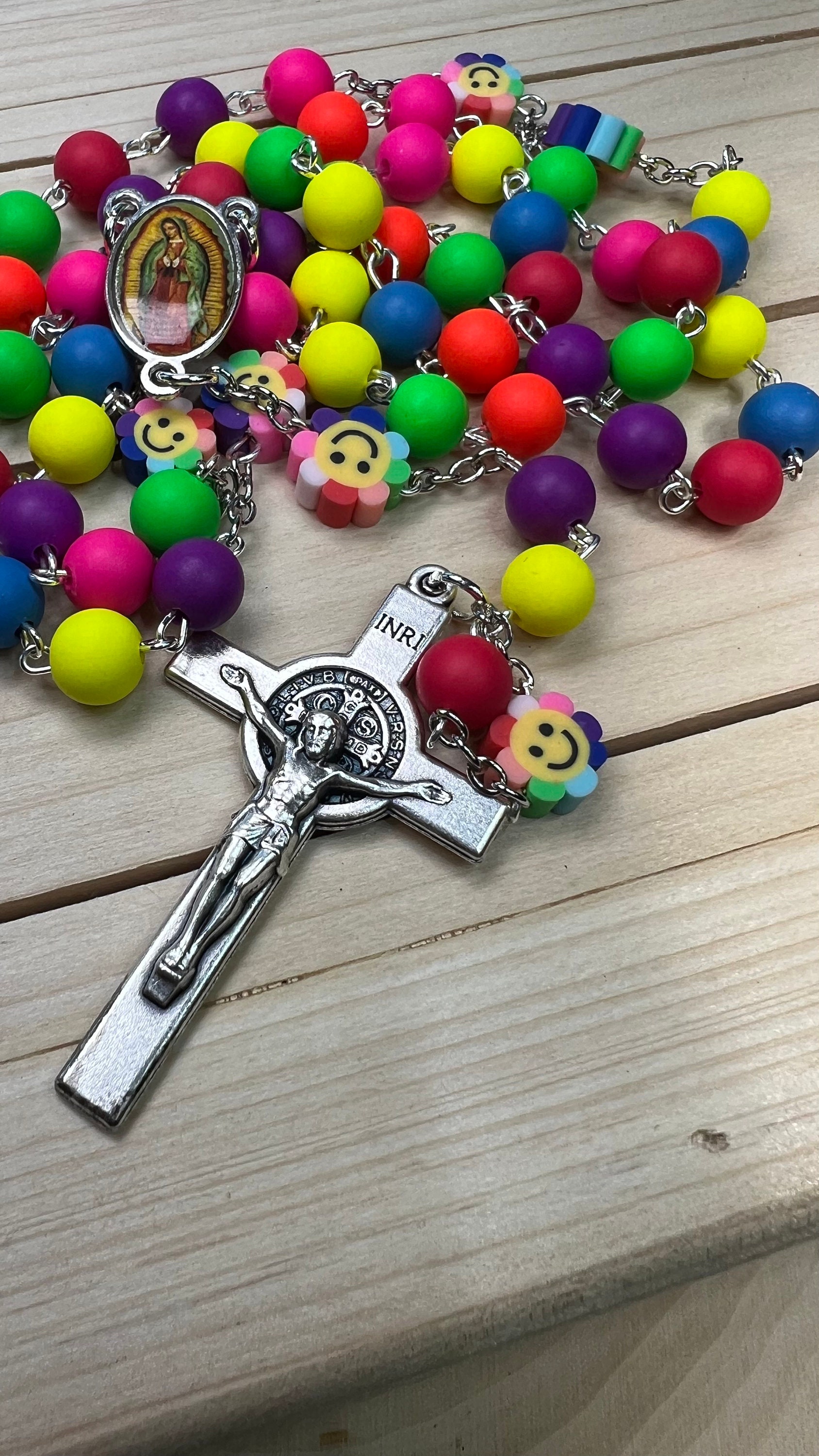 Our Lady of Guadalupe Rosary/colorful Rosary/ My First Rosary/handmade ...