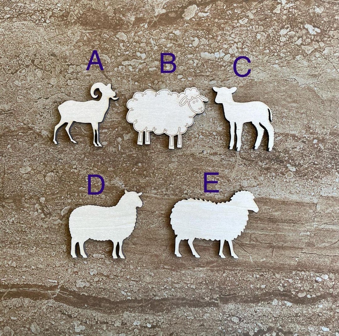 Wooden Sheep Cutout, Farm Animal Wood Shape, DIY Sheep Craft ...