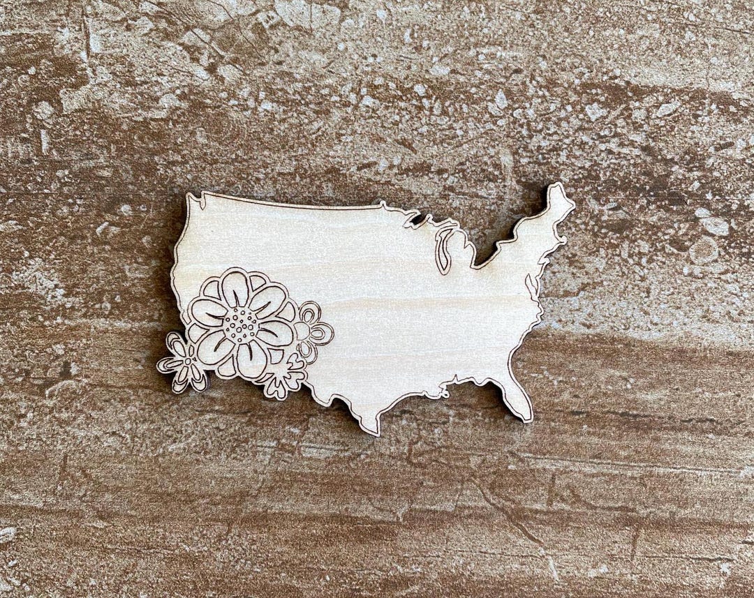 United States Cutout, USA Wall Decor, Wooden Map Art, Custom State ...