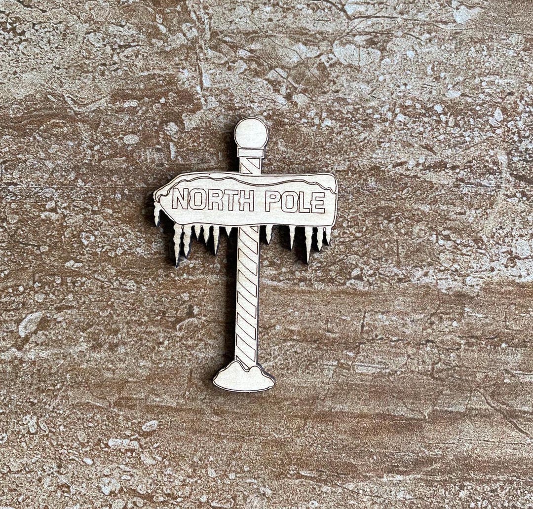 Christmas Sign Post Cutout, Holiday Wooden Sign Decor, Festive ...