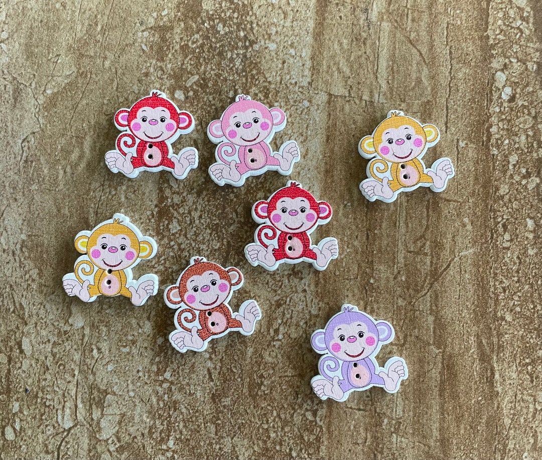 Mix Color Monkey Buttons / Crochet and Knit Projects Set of 10 - Etsy