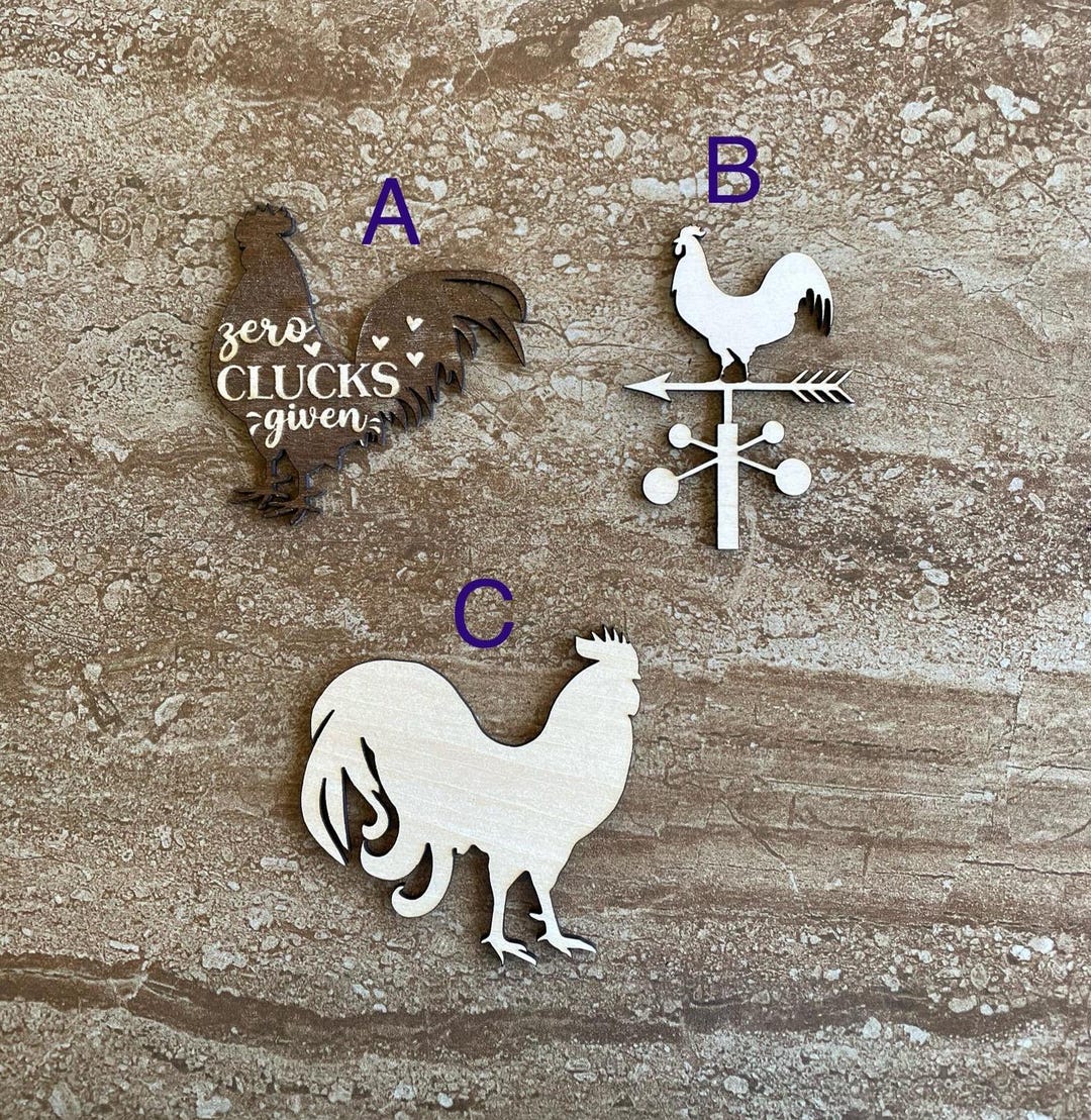 Wooden Rooster Cutout, Farmhouse Rooster Decor, DIY Rooster Shape ...