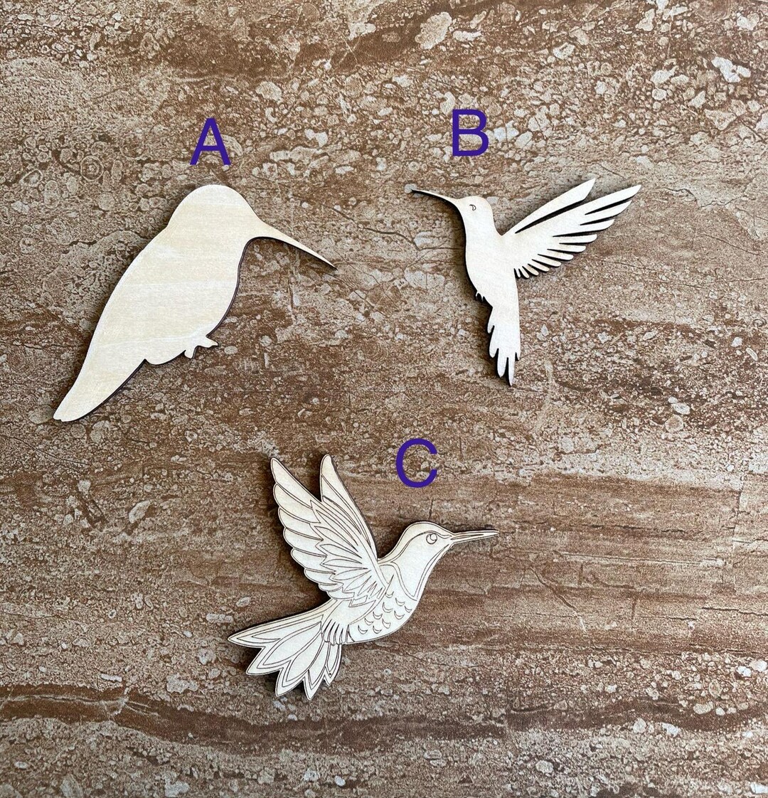 Wood Hummingbird Cutout, Handcrafted Decorative Art, Natural Wooden ...