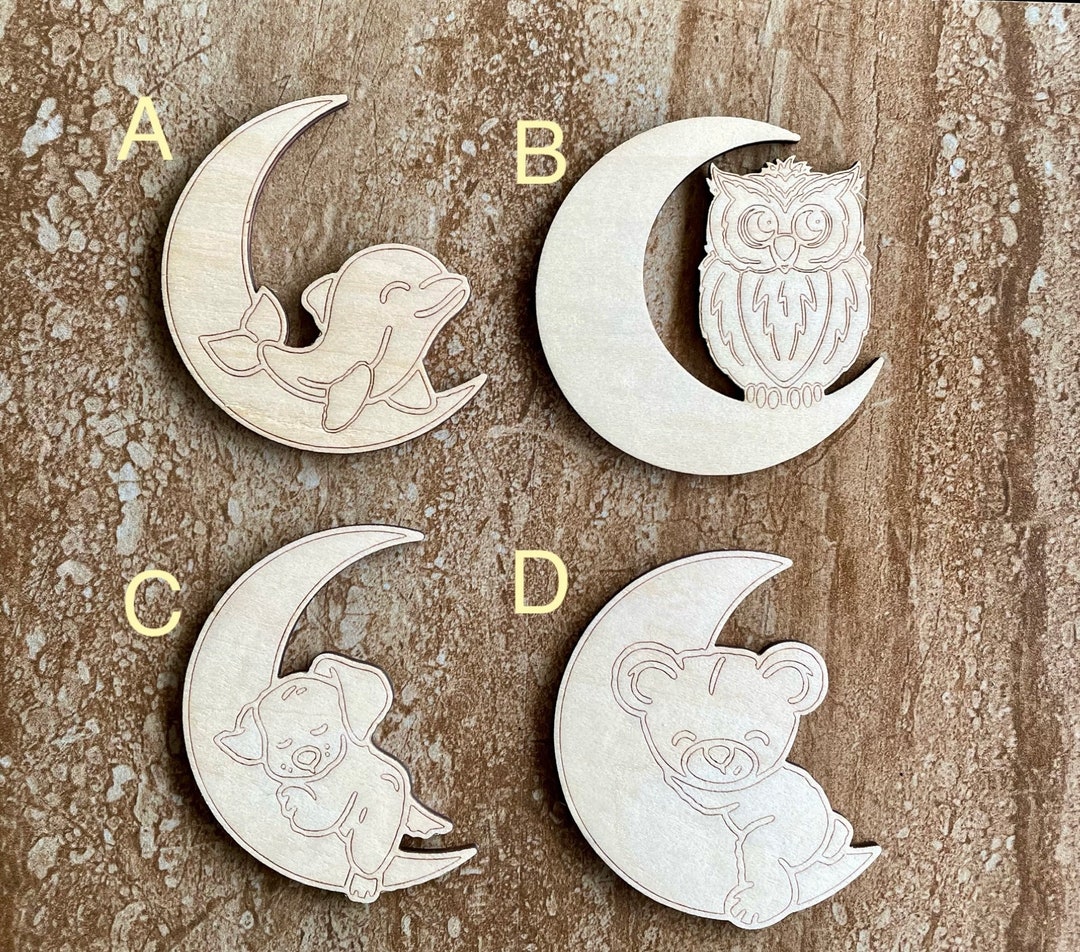 Wood Crescent Moon Cutout, DIY Art & Craft Shape - Etsy