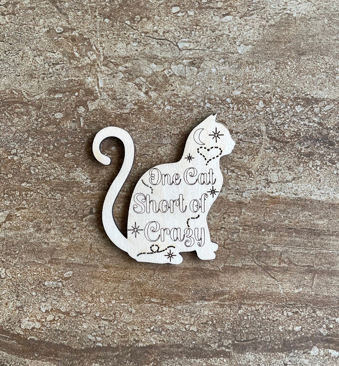 Wood Cat Cutout Decoration, Handmade Feline Figure, DIY Cat Craft ...