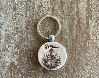 Violin Wire Art Instrument Keychain - Etsy