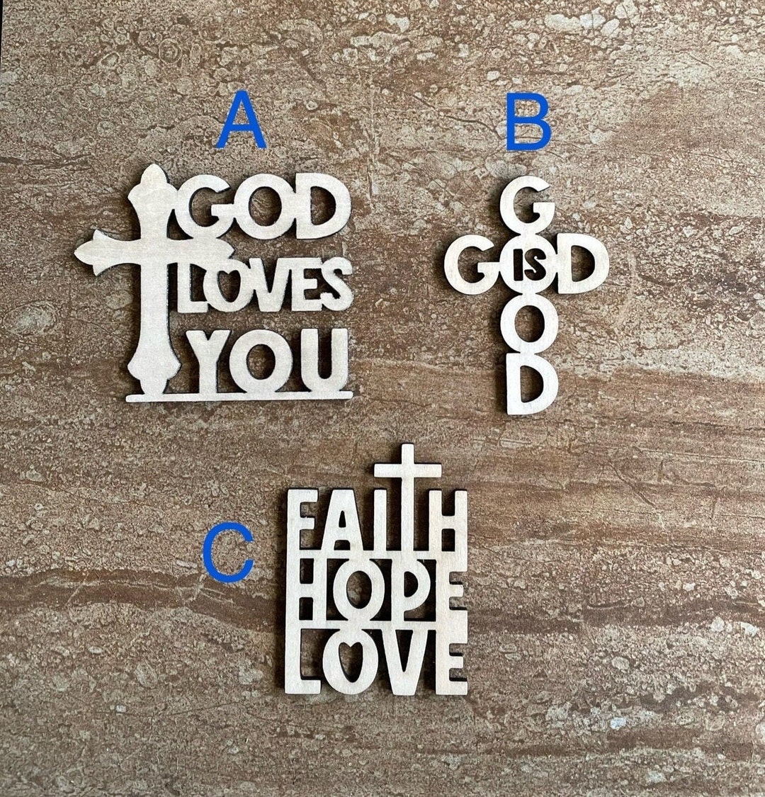 Wood Religious Word Cutout, Faith Hope Love Wall Decor, Christian Home ...