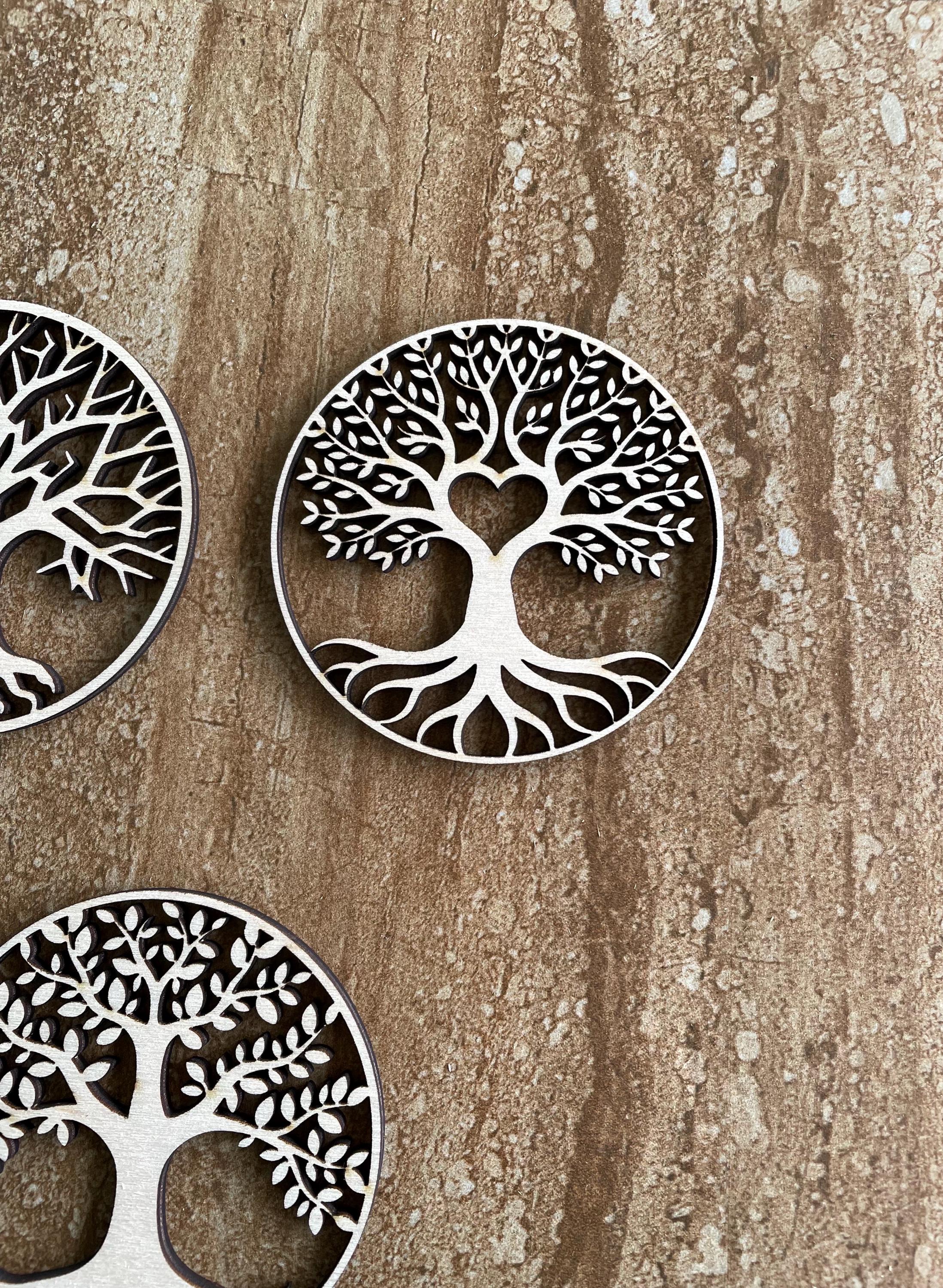 Wood Tree of Life Cutout, Tree Wall Art, Round Tree Decor, Laser Cut ...