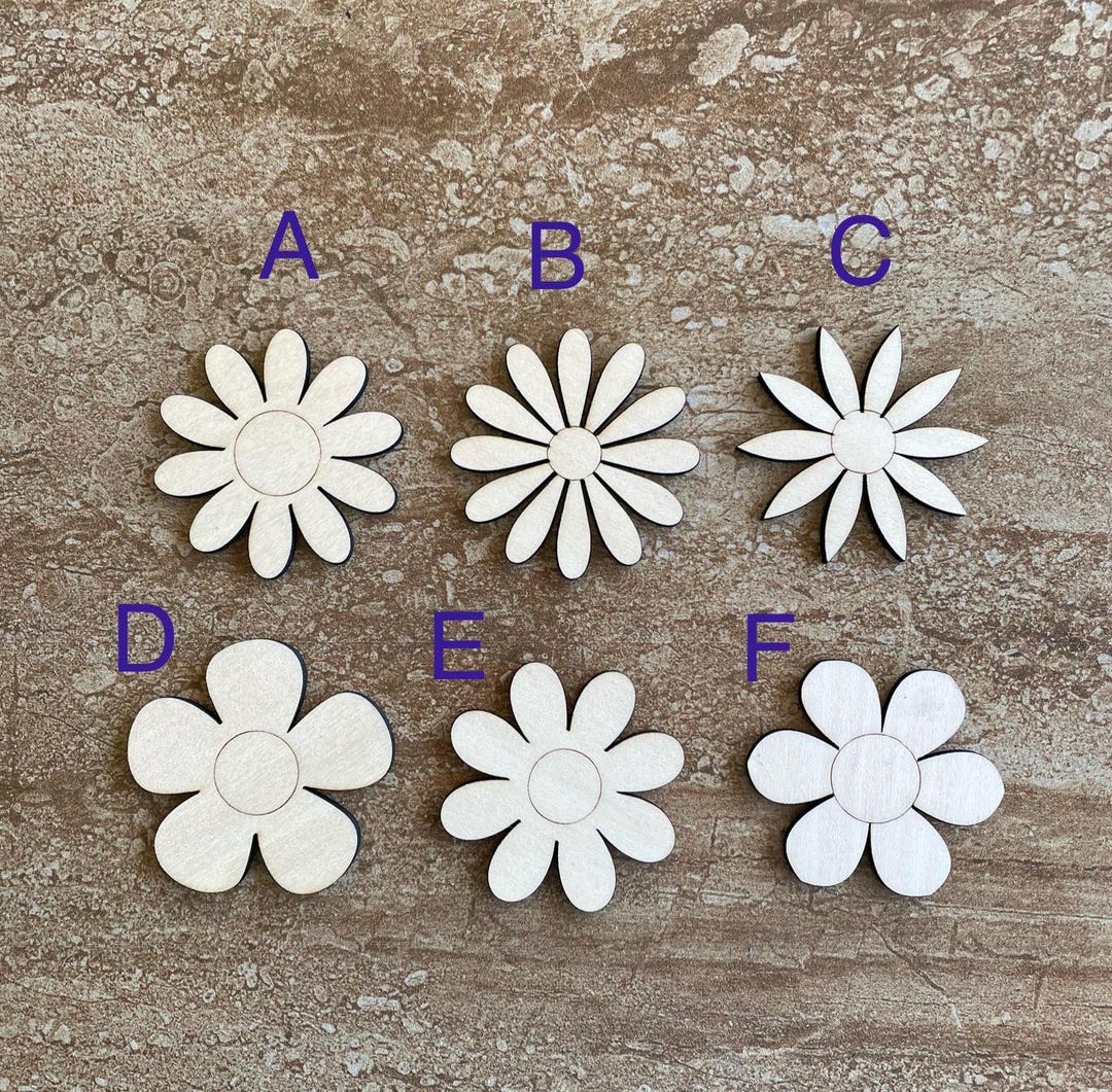 Wood Daisy Cutout, Craft Supply, Wooden Shape, Floral Decor - Etsy