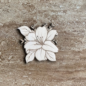 Wood Lily Cutout, Floral Wall Art, Flower Garden Accent - Etsy