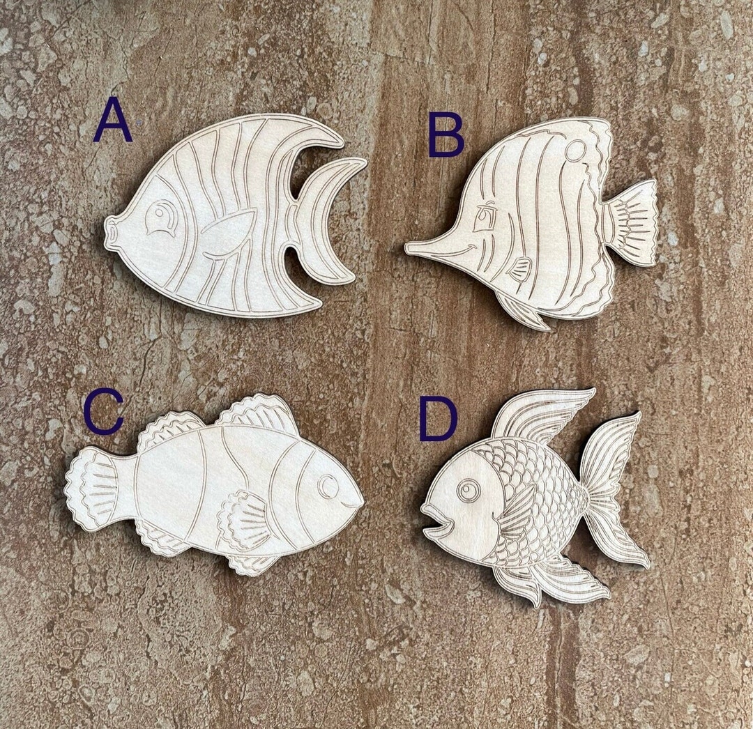 Wood Fish Cutout, Wooden Fish Shape, Craft Fish, Unfinished Wood - Etsy