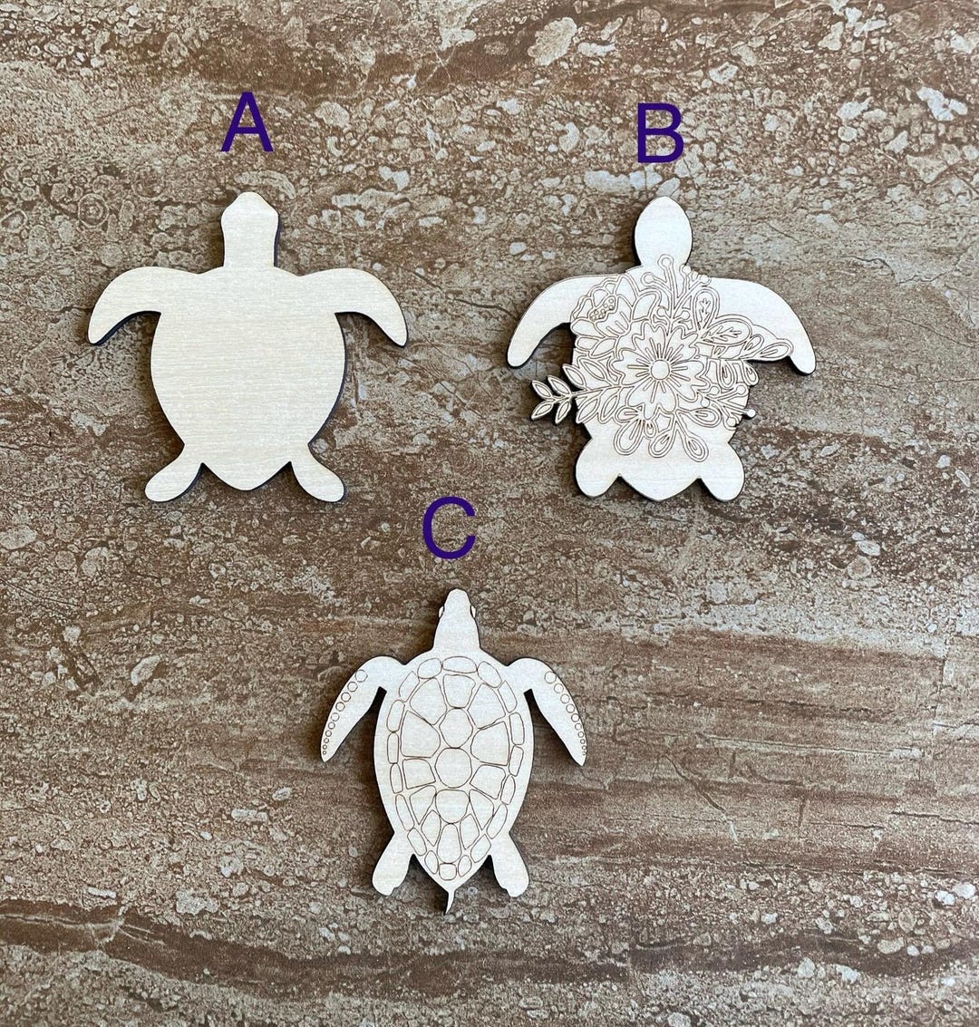 Wooden Turtle Cutout, DIY Turtle Shape, Unfinished Wood Turtle, Craft ...