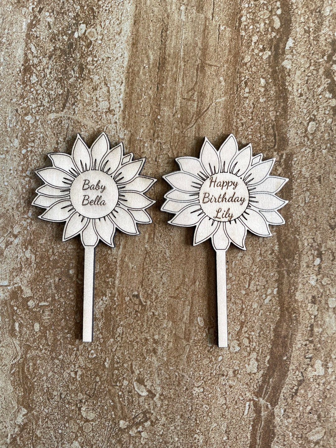 Sunflower Cupcake Toppers, Sunflower Party Decor, Floral Cupcake Picks ...