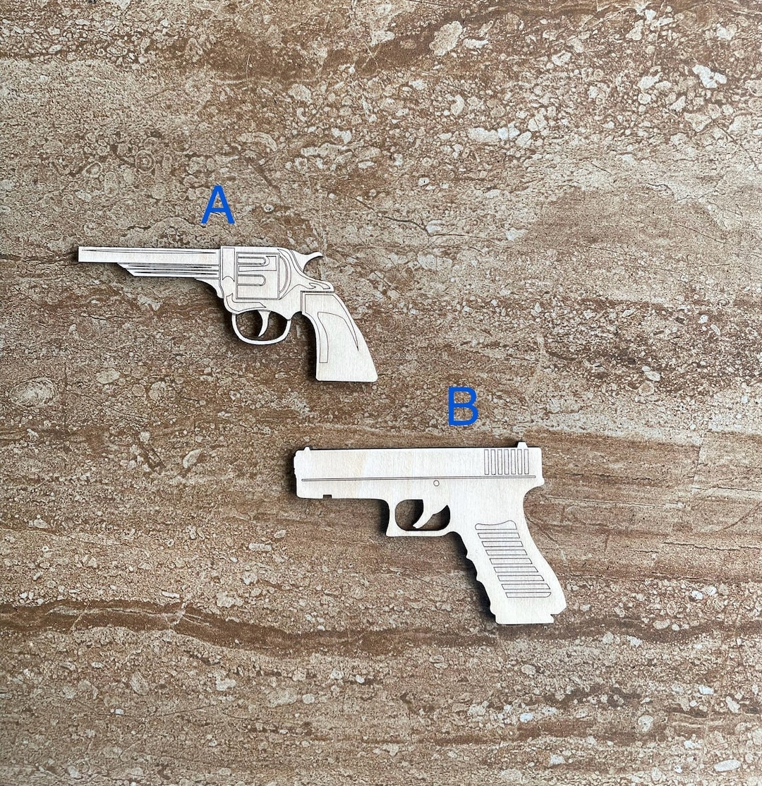 Wood Gun Cutout, Pistol Shaped Wood Piece, Wooden Gun Shape for Crafts ...