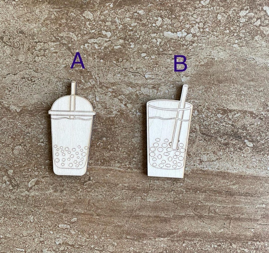 Wood Bubble Tea Cutout, Boba Drink Decor, Laser Cut Boba Sign, Cute ...