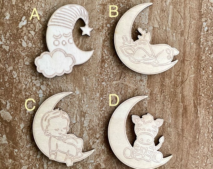 Crescent Moon Laser Cut Out Unfinished Wood Shape Craft - Etsy