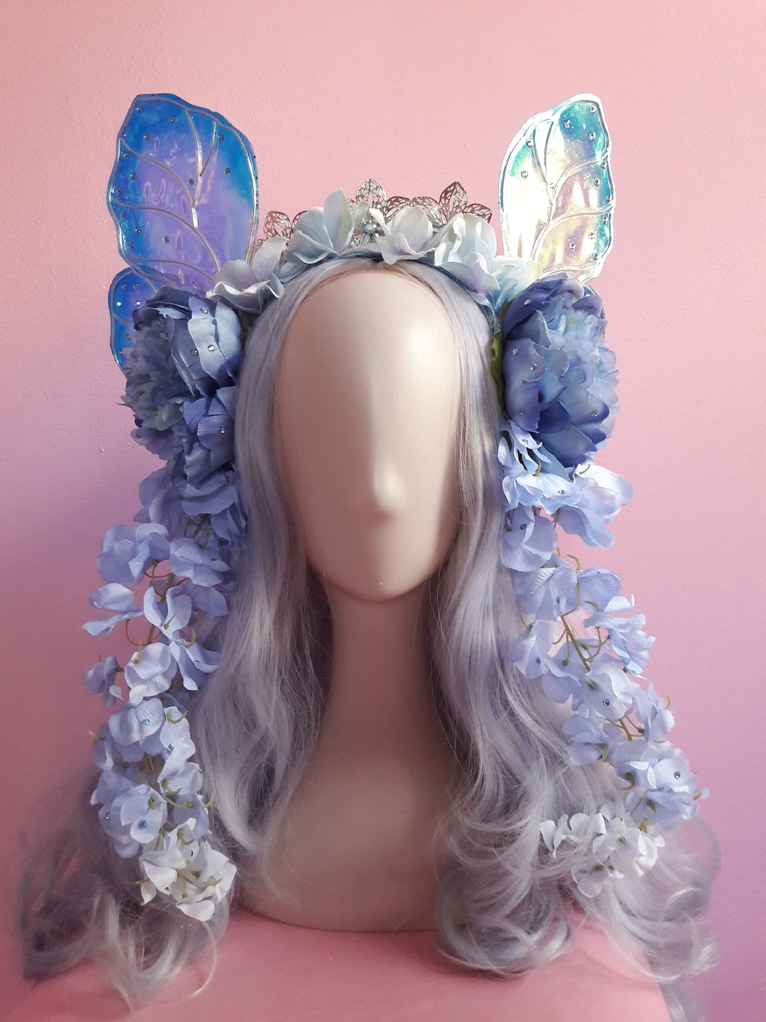 Azure Peony Fairy Wing Crown, Flower Crown, Fairy Crown, Fairy ...
