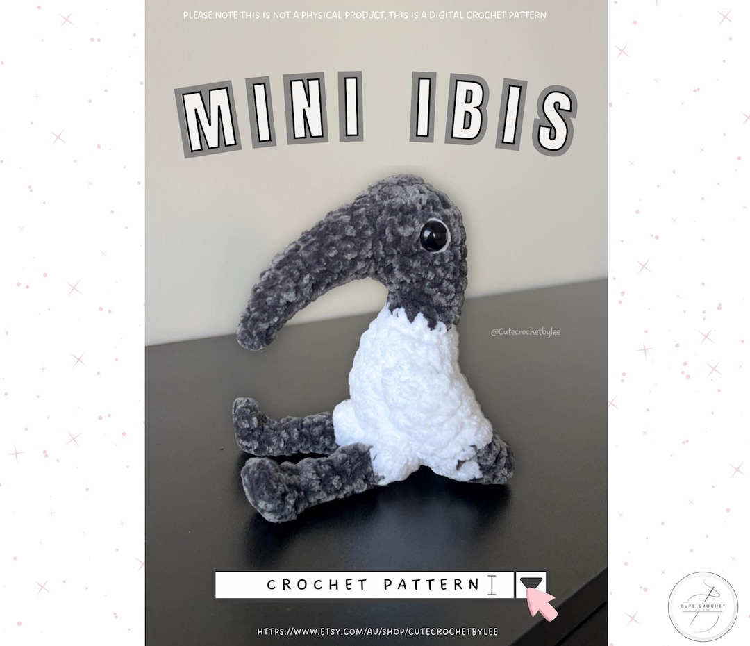 Crochet Pattern Ibis Bird Bin Chicken Plush Toy Amigurumi Cute Animal ...