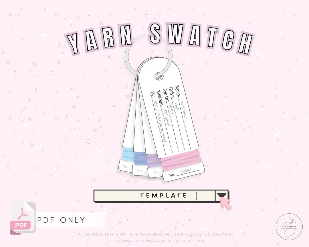 Yarn Swatch Card Inventory Template (DIGITAL DOWNLOAD PDF) - Etsy