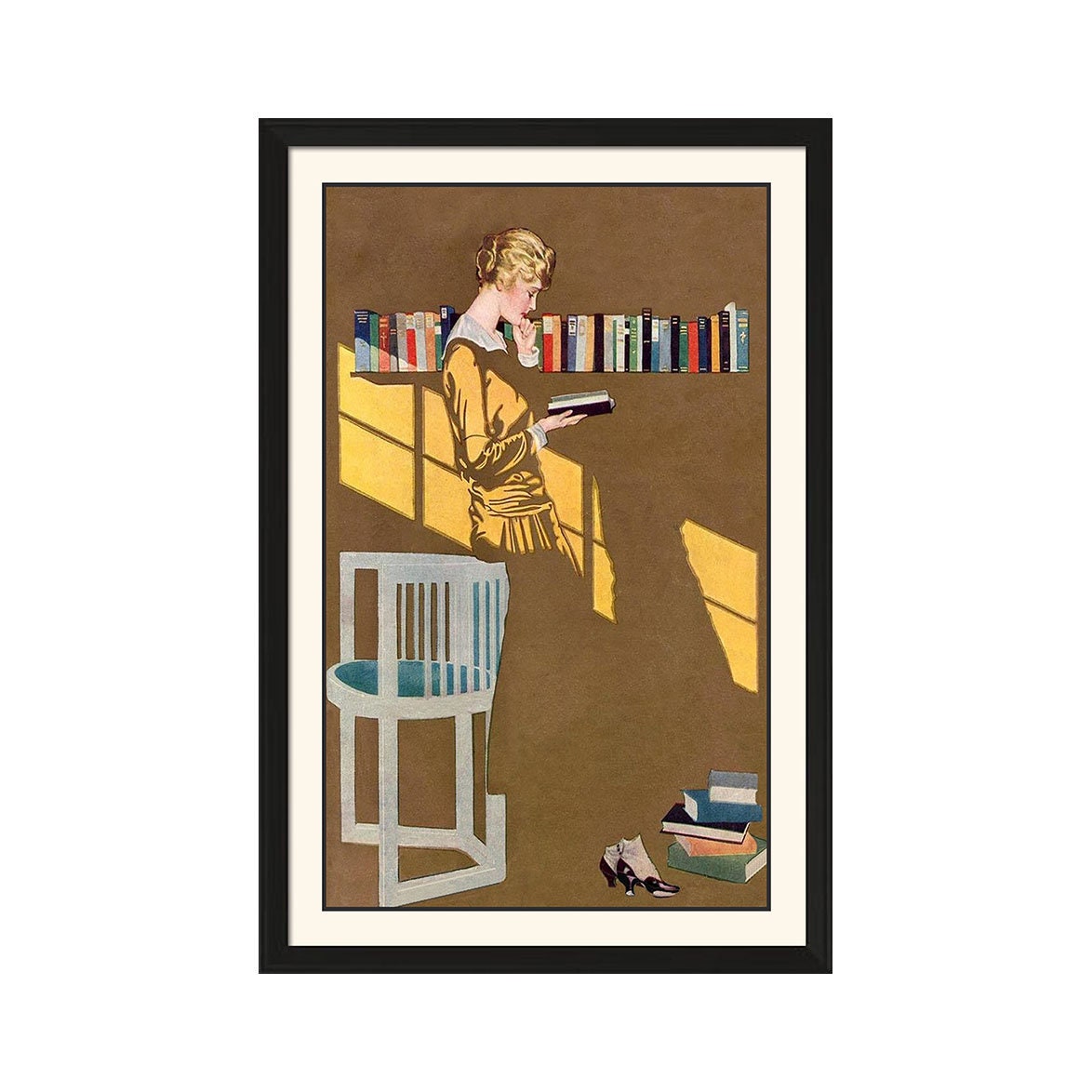 In the Library at Golden Hour Vintage Art Deco Prints - Etsy